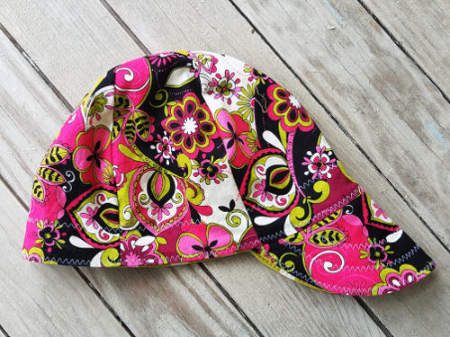 Welding Cap pink lime floral - WELDER'S WENCH