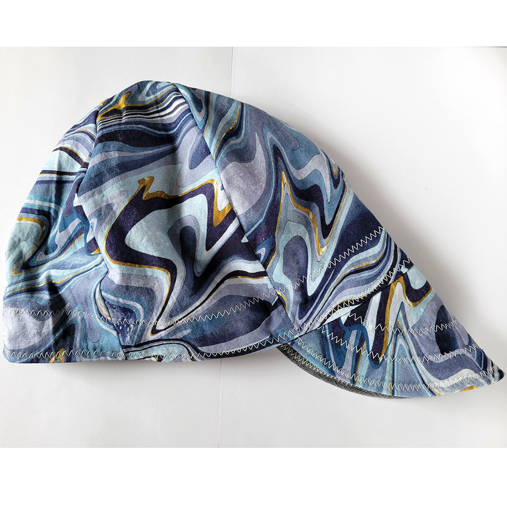 Welding Cap - blue gold swirl - WELDER'S WENCH