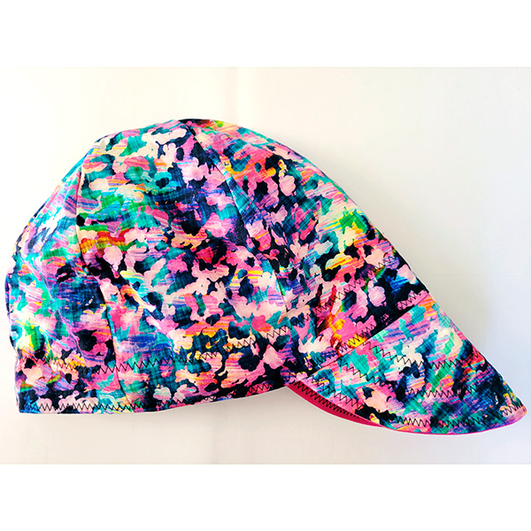 Welding Cap - pink and turquoise pattern - WELDER'S WENCH
